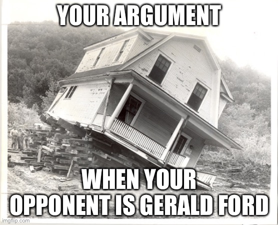 Image tagged in house with collapsing foundations - Imgflip