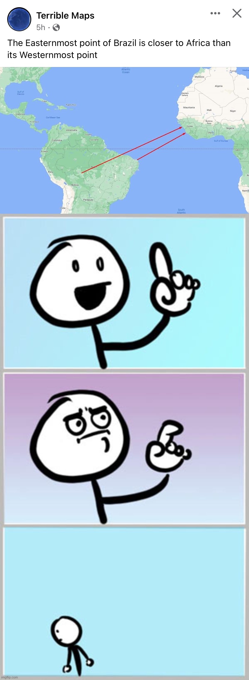 Image tagged in terrible brazil map,technically not wrong 3-panel - Imgflip