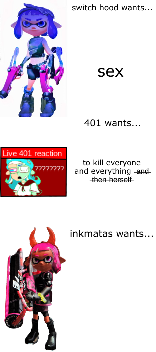 switch hood wants 401 wants inkmatas wants Blank Template - Imgflip