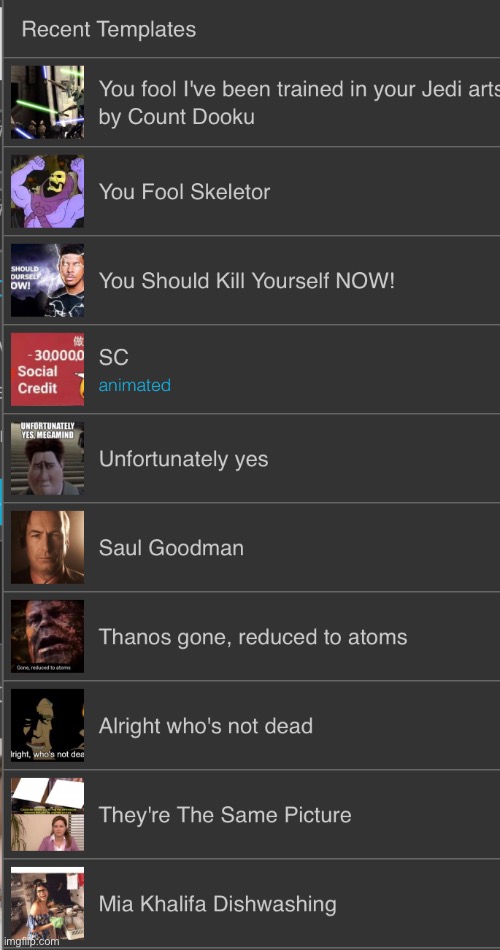 Recent templates reveal - Imgflip