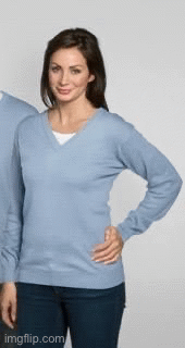 Women V Neck Jumpers Blue - Imgflip