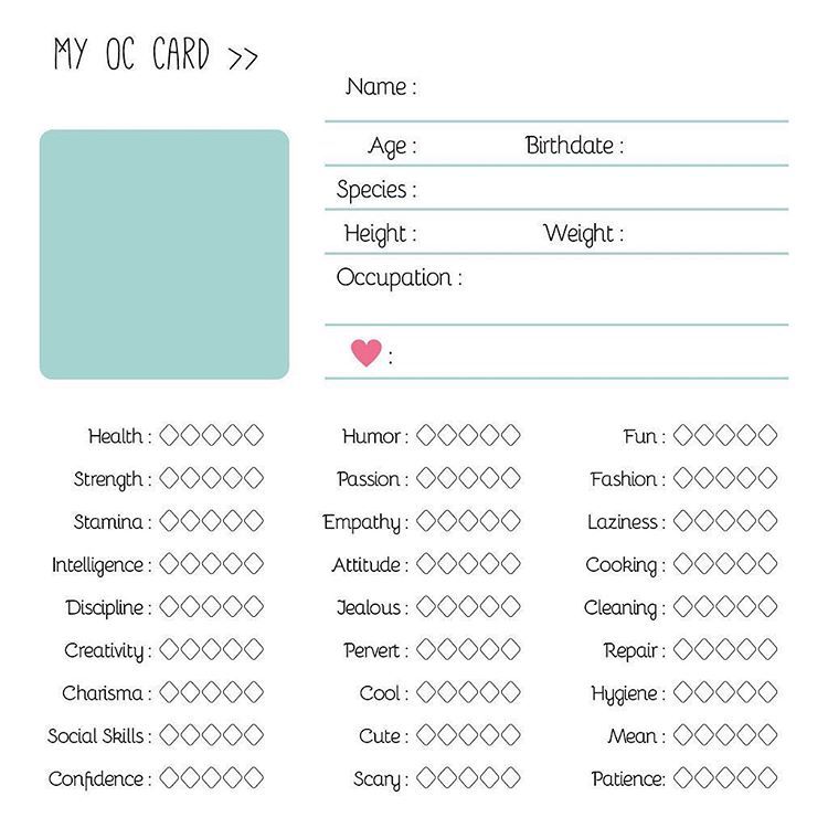 Oc Card Template Blank Template Imgflip