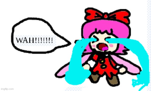 Ribbon throws up on crying - Imgflip