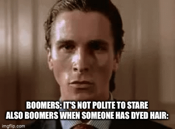 Patrick Bateman stares - Imgflip