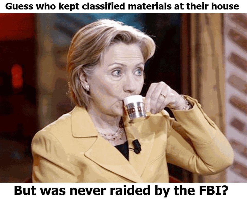Guess who kept classified materials at their house but was never raided ...