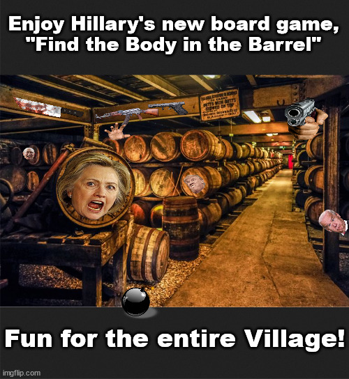 Hiiary's "Find the Body in the Barrel". - Imgflip