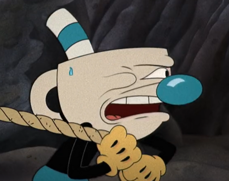 Mugman pulling rope Blank Template - Imgflip