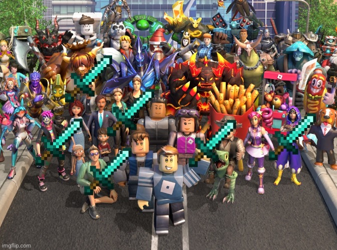 Why do they all have diamond swords? - Imgflip