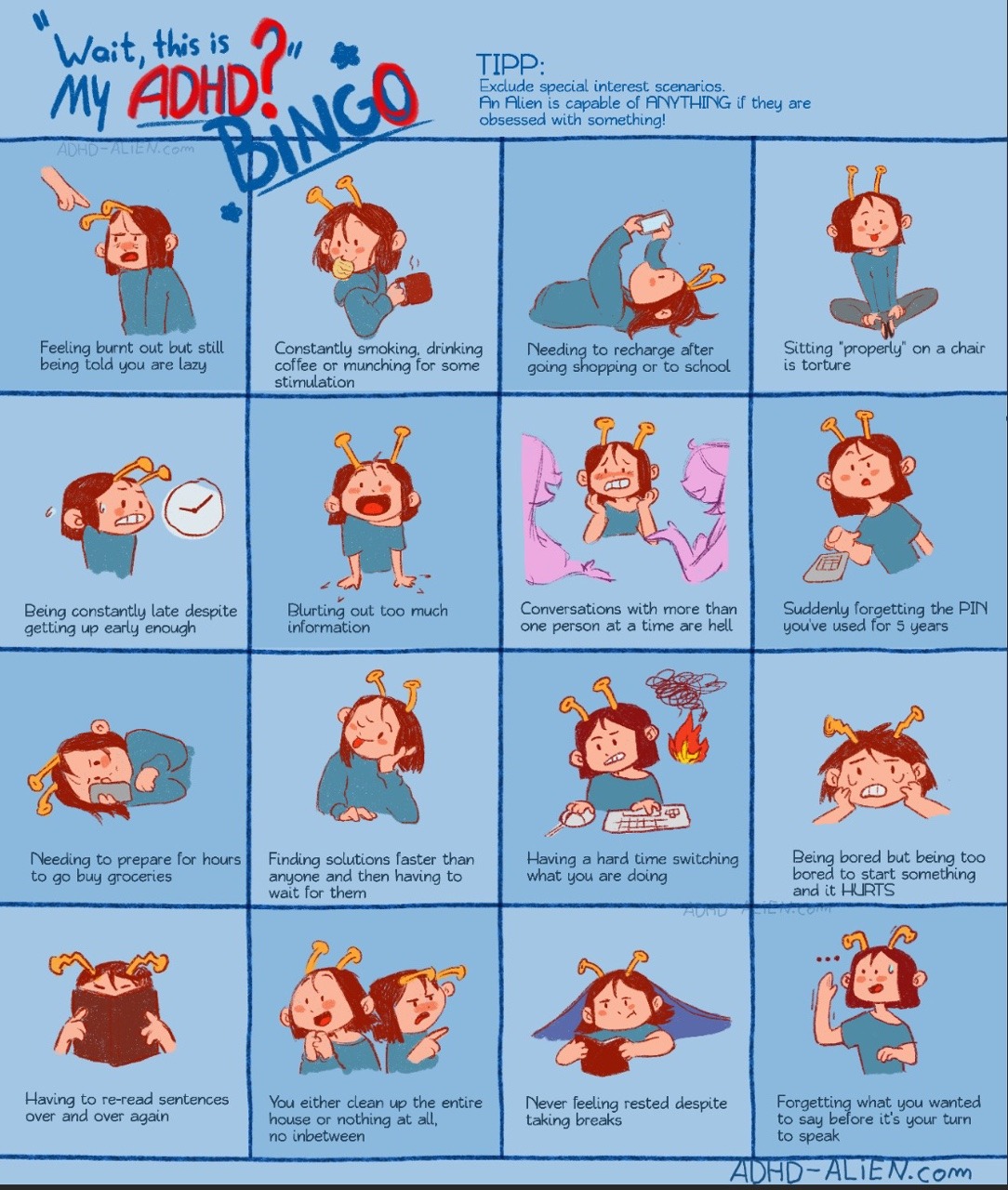 ADHD bingo Blank Template - Imgflip