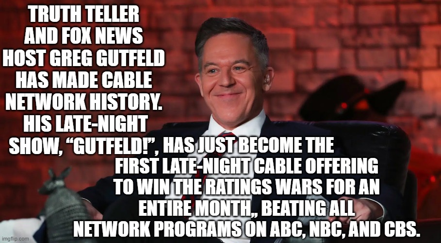 Yep, Gutfield just beat out the leftist hosts Stephen Colbert, Jimmy ...
