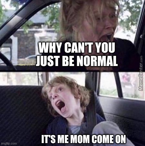 Why can't you just be normal (blank) - Imgflip