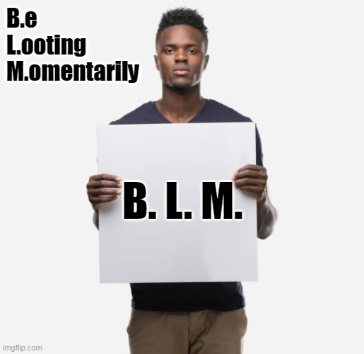 B.L.M. (Be Looting Momentarily) - Imgflip
