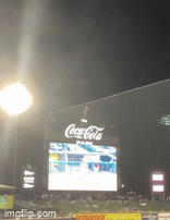 Firework at a baseball game I went to last night after the home team ...