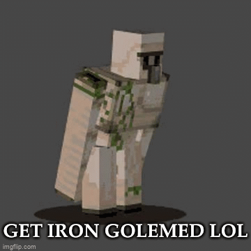 Image tagged in gifs,minecraft,iron golem,never gonna give you up - Imgflip