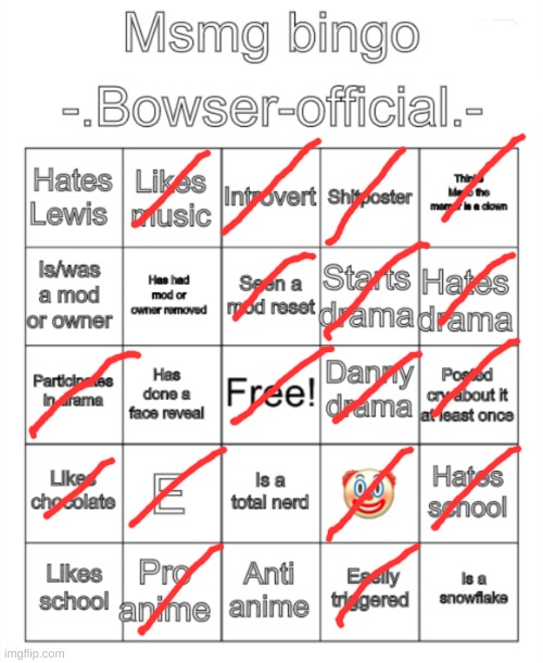Msmg bingo. -.Bowser-official.- version - Imgflip