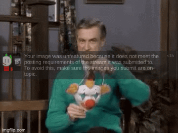 My meme got unfeatured bc it was "off-topic". (it was the joker poster ...