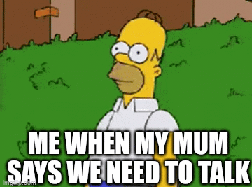Me when I get home from school and my mum says we need to talk - Imgflip
