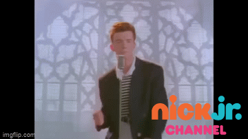 Rick roll on nick jr! (just a hack, actually happened) - Imgflip