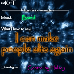 What I mean by this is I will make you an alt if you want me to plus ...