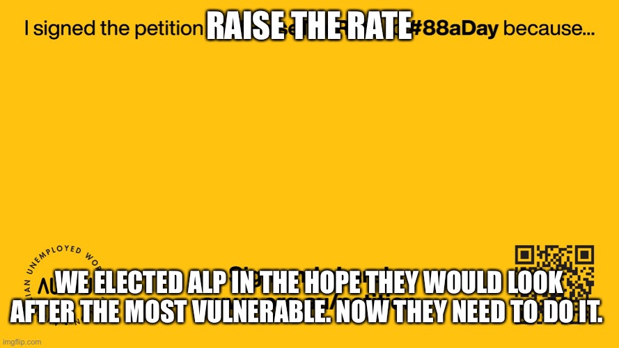 Petition: #RaiseTheRate to #88aDay - Imgflip