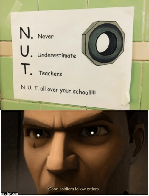 Image tagged in good soldiers follow orders - Imgflip