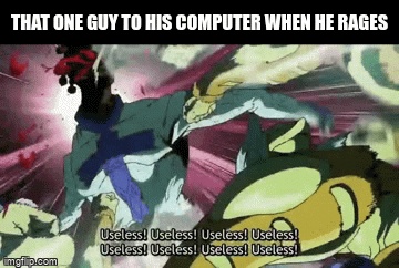 punching your computer as hard as you can - Imgflip