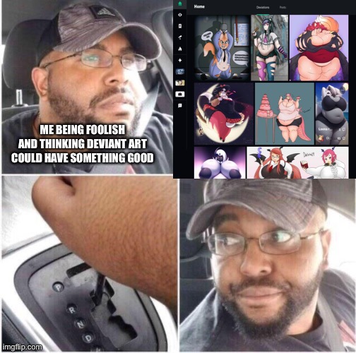 Image tagged in deviantart,backwards,fetish,anti-fetish,im going to barf - Imgflip