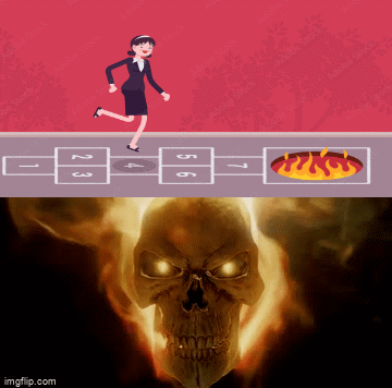 Playing hopscotch fire - Imgflip