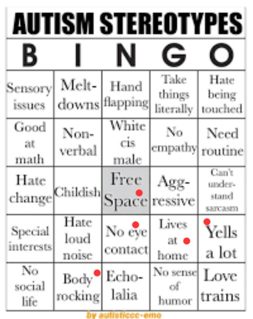 autism stereotypes bingo - Imgflip