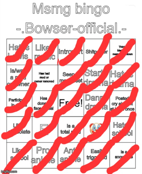 Msmg bingo. -.Bowser-official.- version - Imgflip