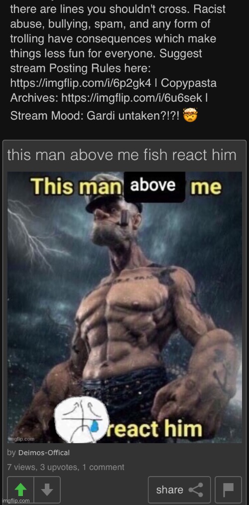 this man above me fish react him - Imgflip