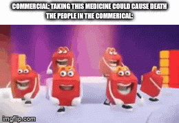 Hemorrhoids, migraines, severe pain and death may occur - Imgflip