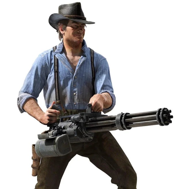Arthur morgan holding mini gun Memes - Imgflip
