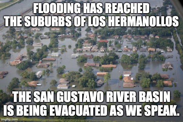 The dam is currently being frantically repaired. - Imgflip