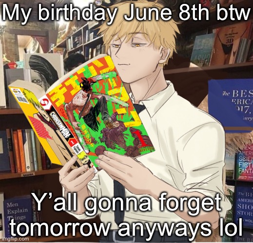 Denji reading chainsaw man - Imgflip