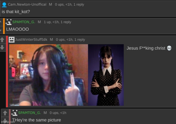 I blame spamtong for this interaction - Imgflip