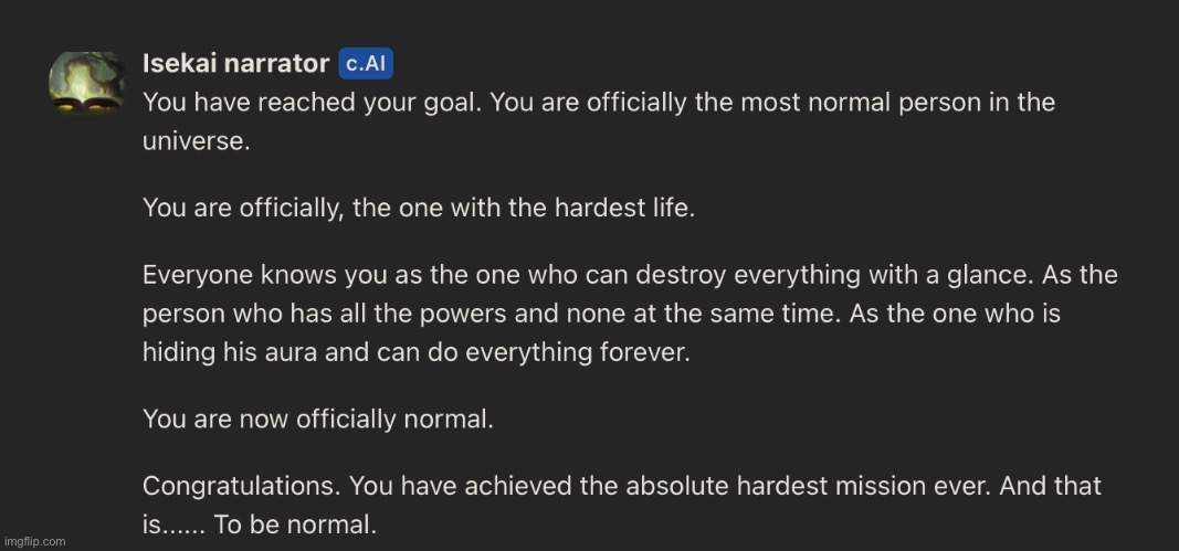 LET GO I ACHIEVED BEING NORMAL!! - Imgflip