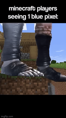 Minecraft players seeing 1 blue pixel: - Imgflip