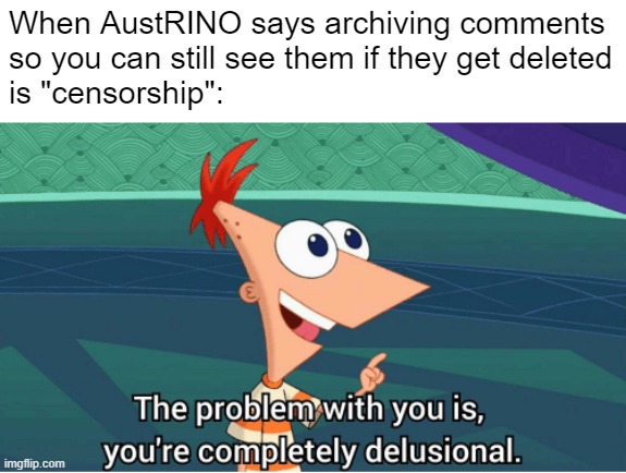 The latest edition in AustRINO's "delusional takes" series: https ...