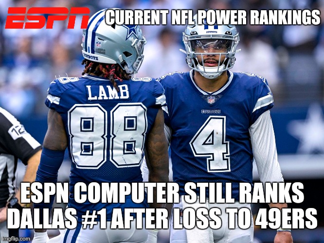 ESPN computer still loves the Cowboys, can't quit Dak : r/NFCEastMemeWar