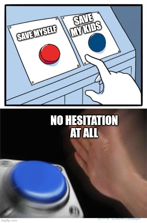 two buttons 1 blue - Imgflip