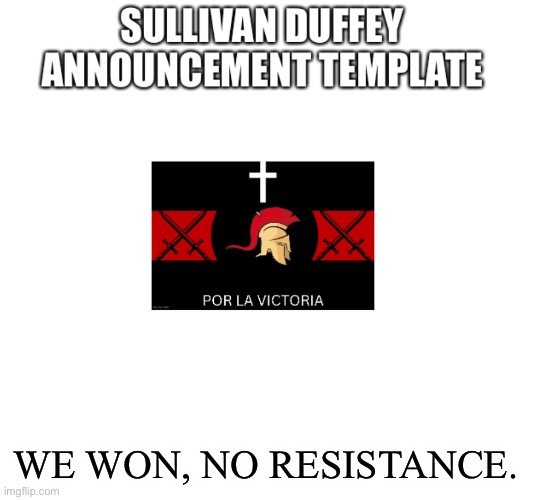 Sullivan Duffey announcement template - Imgflip