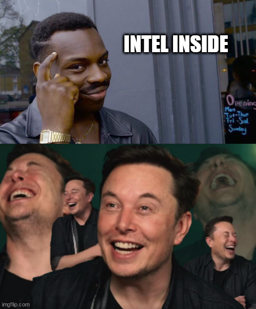 Image tagged in memes,roll safe think about it,elon musk laughing - Imgflip