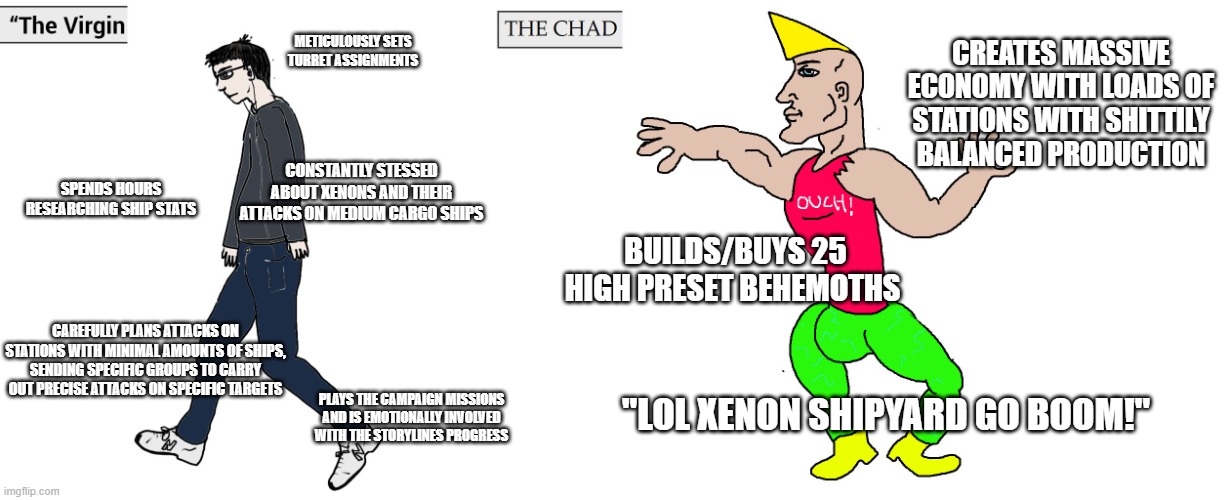 Chad vs Virgin - Imgflip