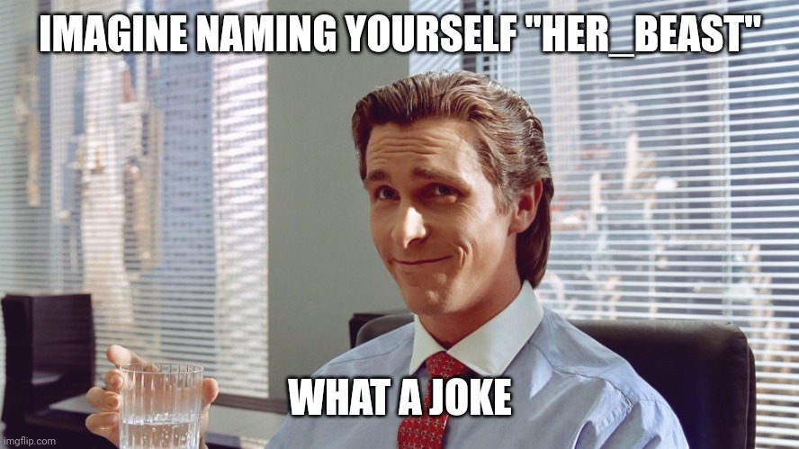 Patrick Bateman smiling - Imgflip