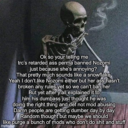 Skeleton smoke - Imgflip