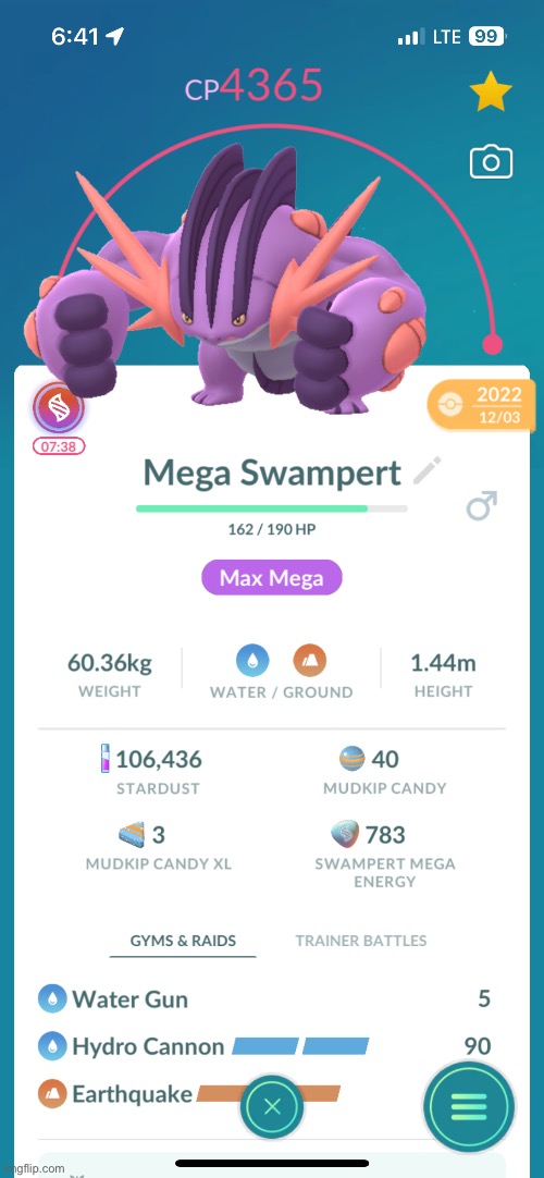 Finally maxed out this goober’s mega level - Imgflip