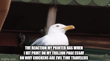 Chickens are evil time travelers and my printer doesn't work - Imgflip