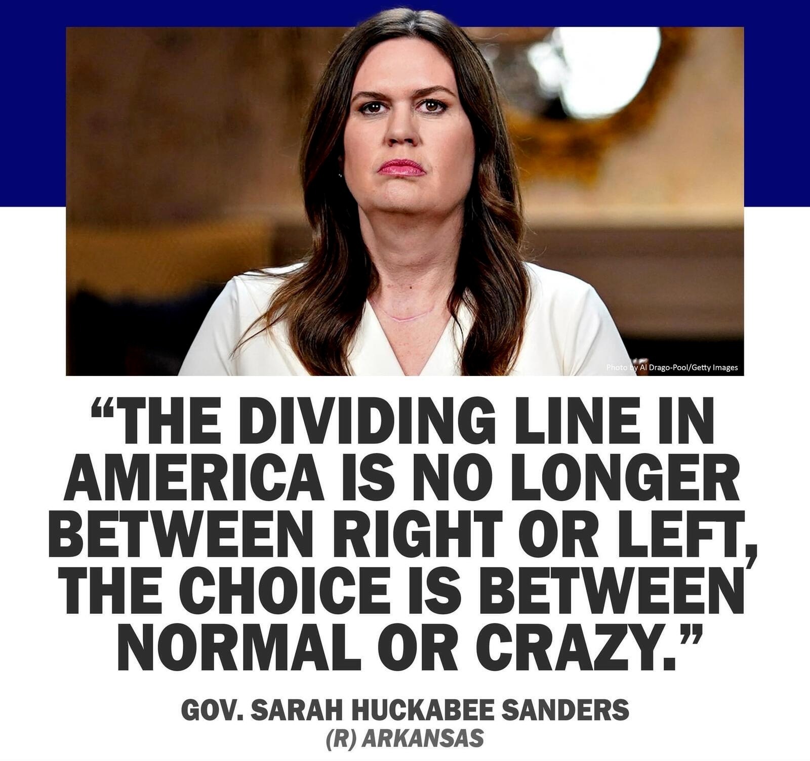 "The dividing line in America is no longer between right or left..." - Imgflip