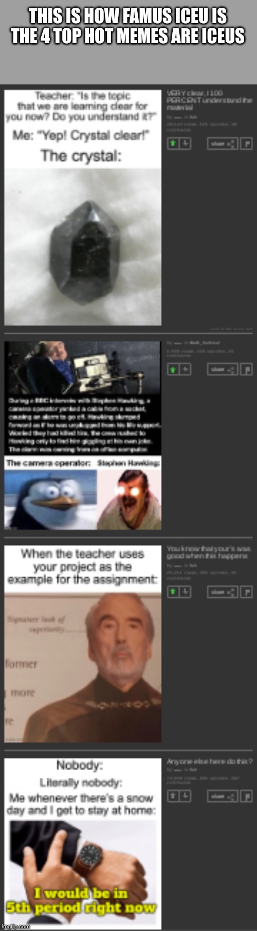 how the fuk r u tis famus iceu - Imgflip